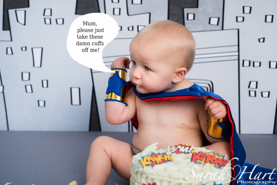 Newborn Photography by Sarah Hart Photography Superhero Cake Smash ...