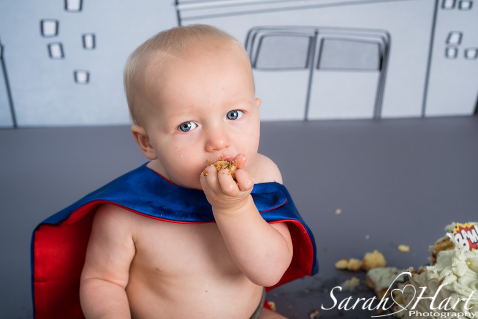 Newborn Photography by Sarah Hart Photography Superhero Cake Smash ...